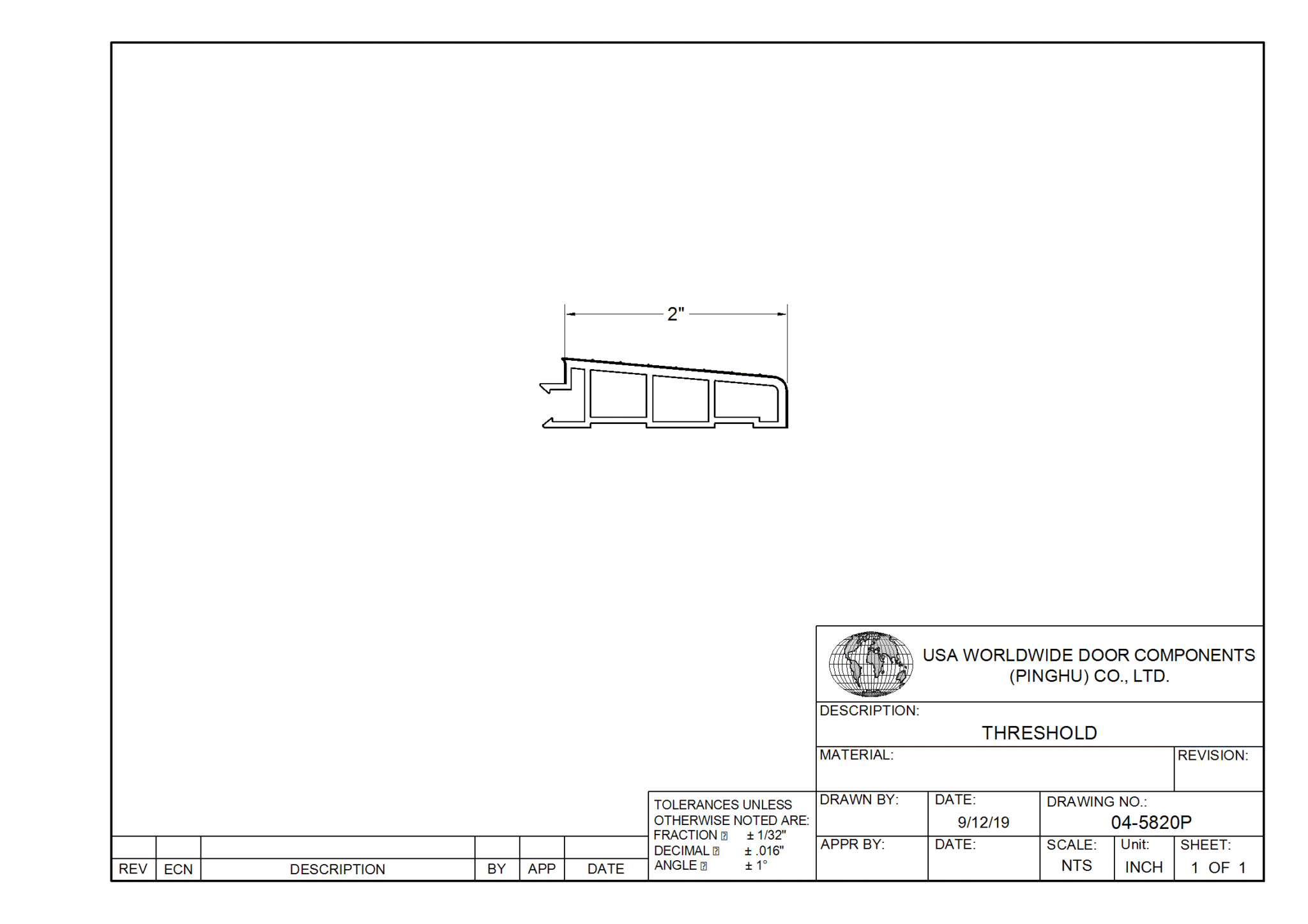 Thresholds – Worldwide Door Components Inc